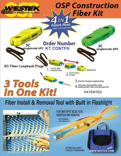 KT CONTFK OSP Fiber Loopback Kit | SC/APC Tools with Flashlight - KT C ...